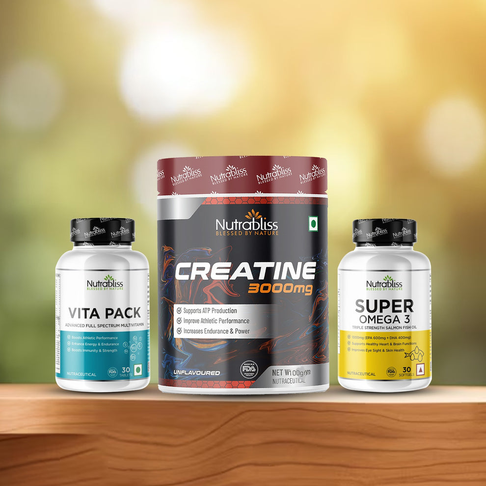Nutrabliss Power Pack: Creatine + Vita + Omega